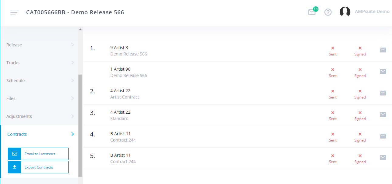 Assigning Contracts to Tracks – ampsuite