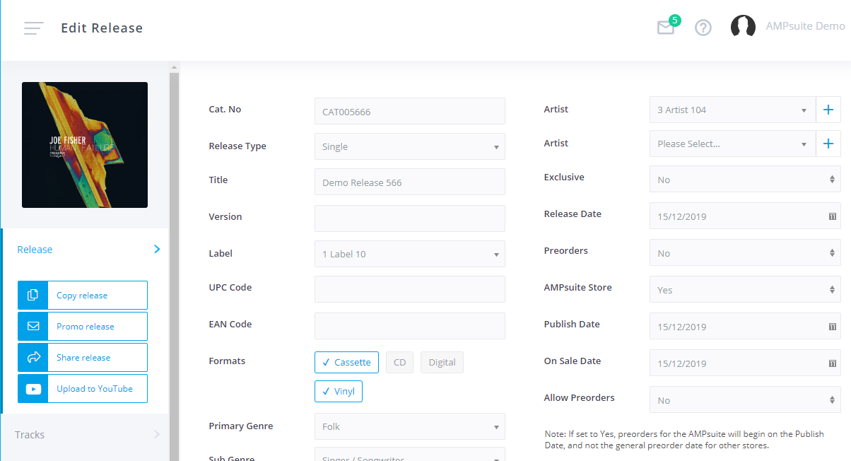 Creating a Release – ampsuite