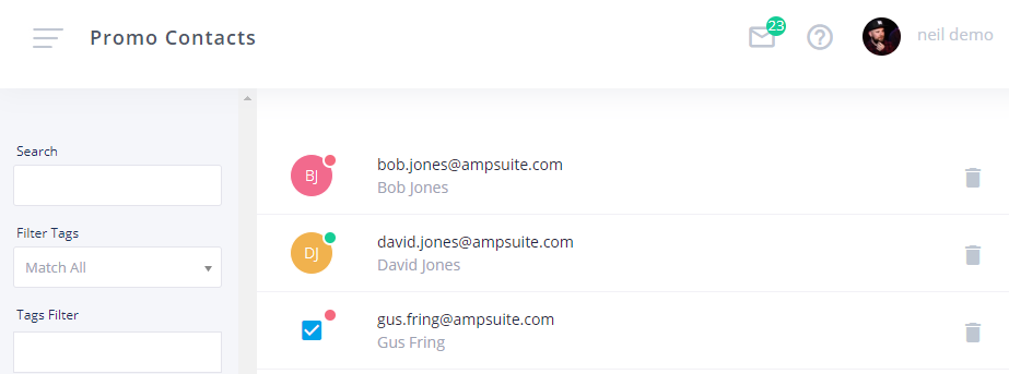 Promo Contacts – ampsuite