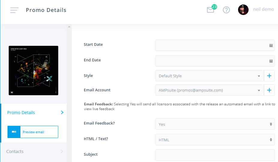 Promoting a Release – ampsuite