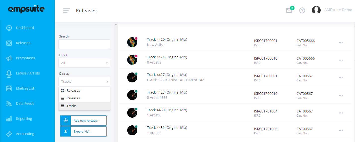 Viewing Releases – ampsuite